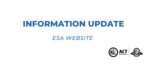INFORMATION UPDATE - ESA WEBSITE RESTORED | ACT Emergency Services Agency